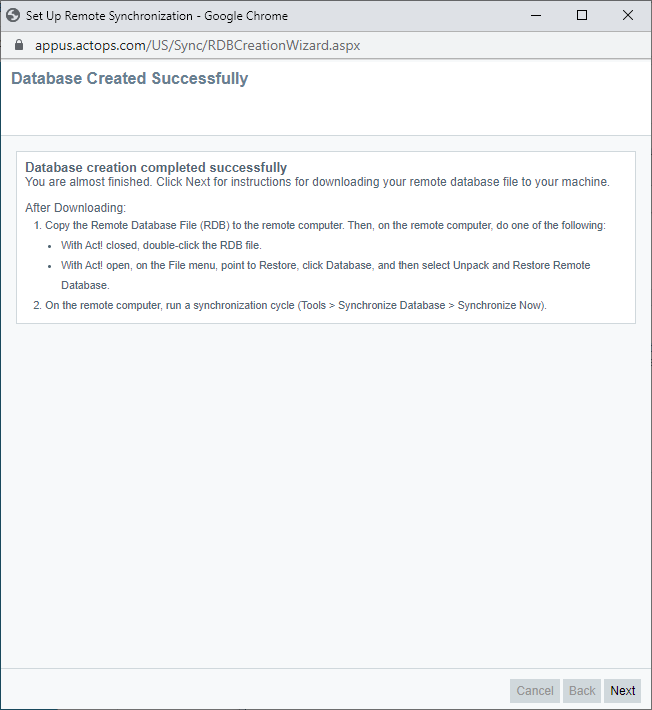 How to Create and Synchronize a Remote Database in Act! Premium Cloud