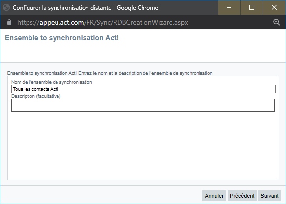 Comment créer un ensemble de synchronisation à utiliser avec une base de données distante dans ...
