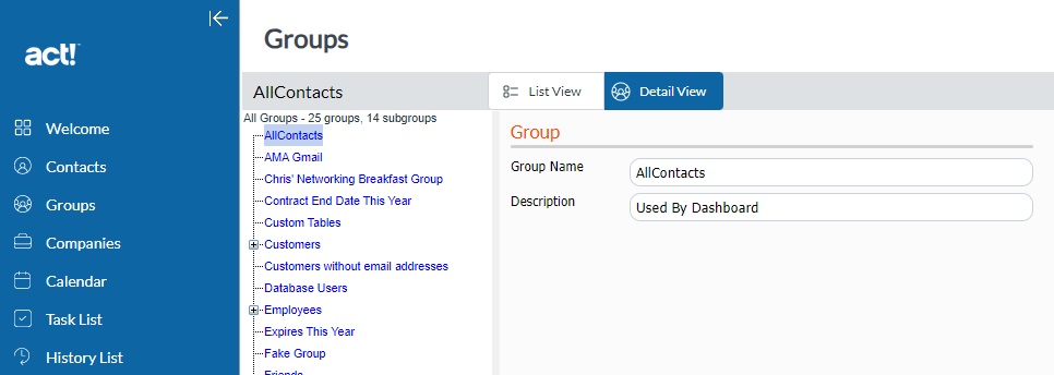 How do I Set Up and Work With Groups in Act! Cloud?