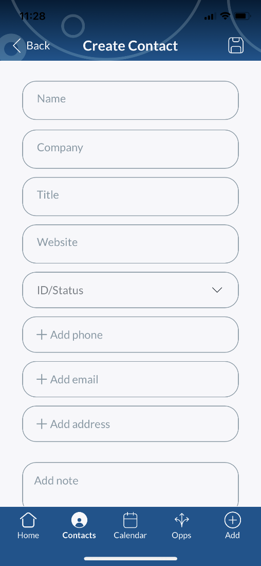How to Create a New Contact when using Act! Cloud Mobile