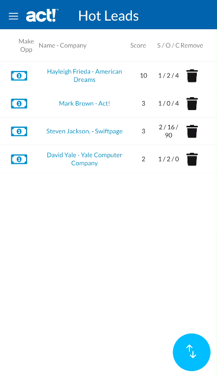 How to Work with Hot Leads in Act! Companion