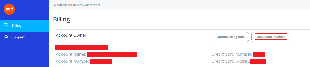 How to Download your Act! Cloud Invoices